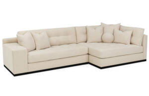 Valeria 2pc Curved Bumper Sectional (With Santa Cruz Table) - Rene Cazares