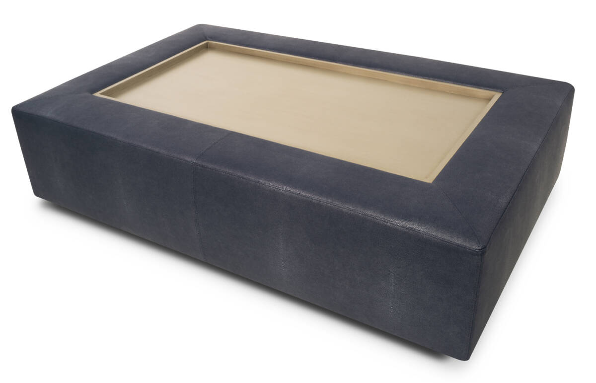 Zai Rectangle Cocktail Table (Leather) - Rene Cazares